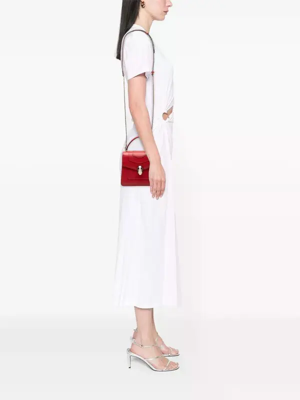 BVLGARI Serpenti Forever Top Handle Bag Satchel - Red