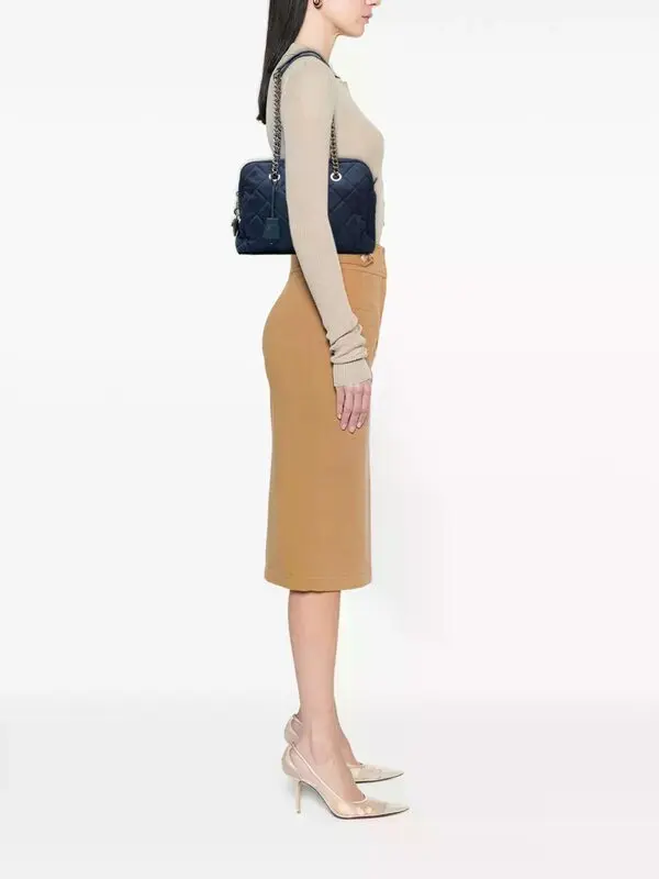 Prada Tessuto Impuntu Chain Shoulder Bag - Blue