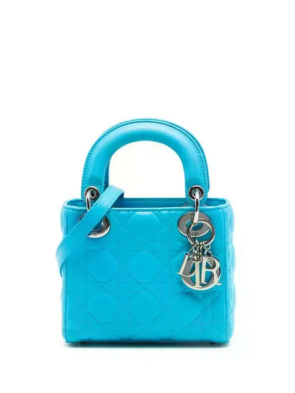 Dior Lambskin Cannage Lady Satchel - Blue
