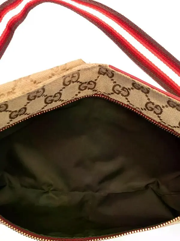 Gucci Gg Canvas Web Double Pocket Belt Bag - Red