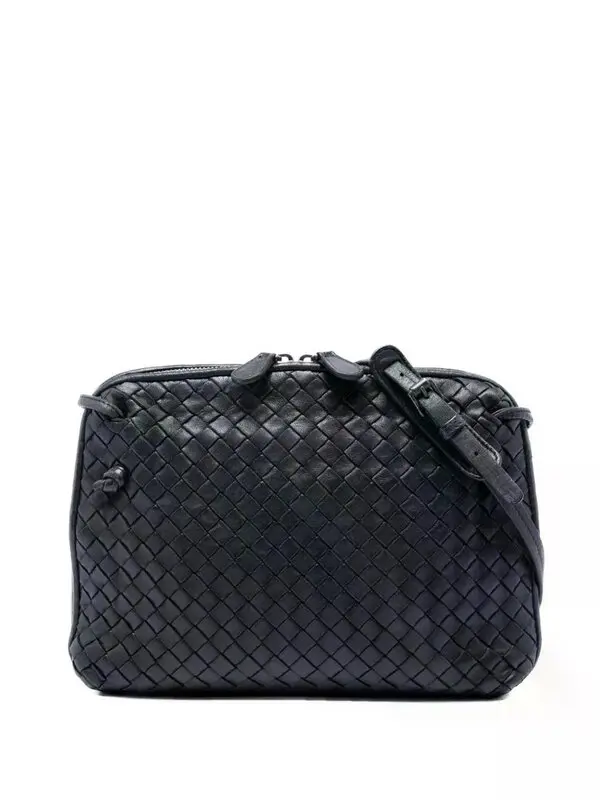 Bottega Veneta Nappa Intrecciato Nodini Crossbody Bag - Black