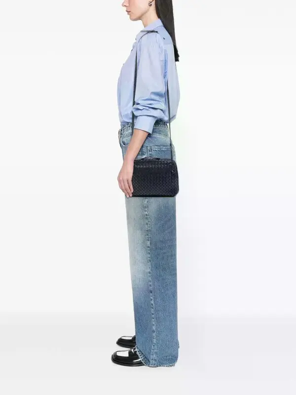 Bottega Veneta Nappa Intrecciato Nodini Crossbody Bag - Black