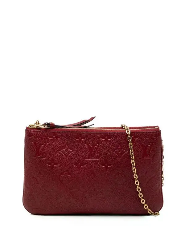 LOUIS VUITTON Monogram Empreinte Double Zip Pochette Crossbody Bag - Red