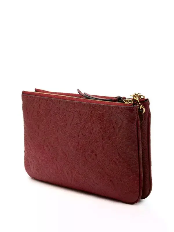 LOUIS VUITTON Monogram Empreinte Double Zip Pochette Crossbody Bag - Red