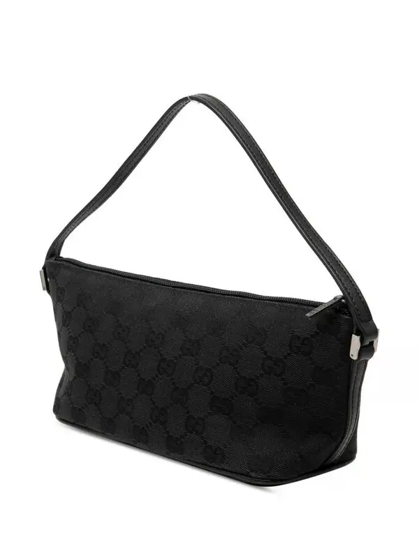 Gucci Gg Canvas Boat Shoulder Bag - Black