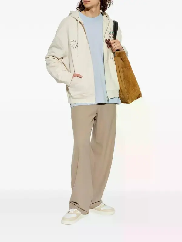ALLSAINTS Patch Embellished Zip-up Hoodie
