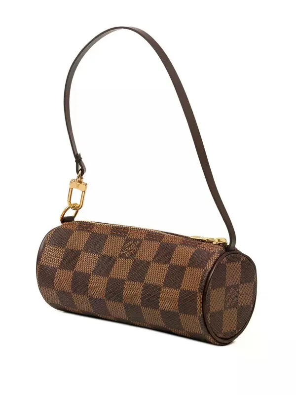 LOUIS VUITTON Damier Ebene Papillon Pochette Handbag - Brown