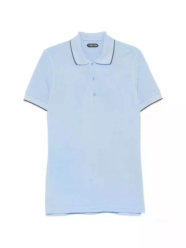 TOM FORD Contrast-trim Polo Shirt - Blue