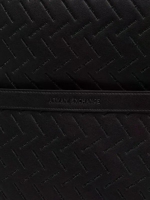 Armani Exchange Grained Effect Backpack With Embossed Logo