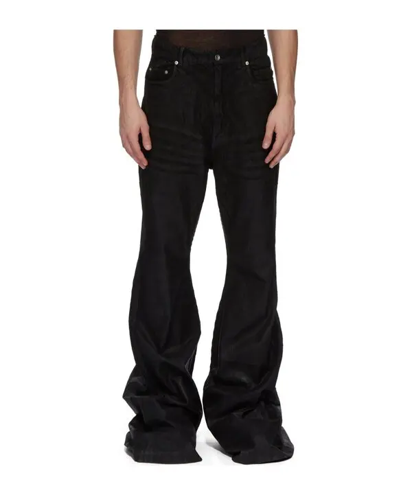 Rick Owens High-waisted Boot-cut Trousers - Black