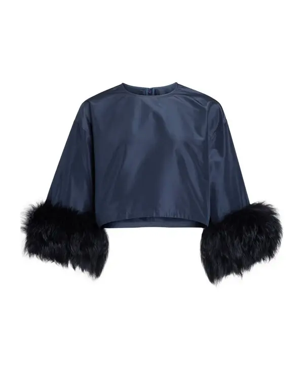 Alaïa Crew Neck Cover-up With Wool Cuffs