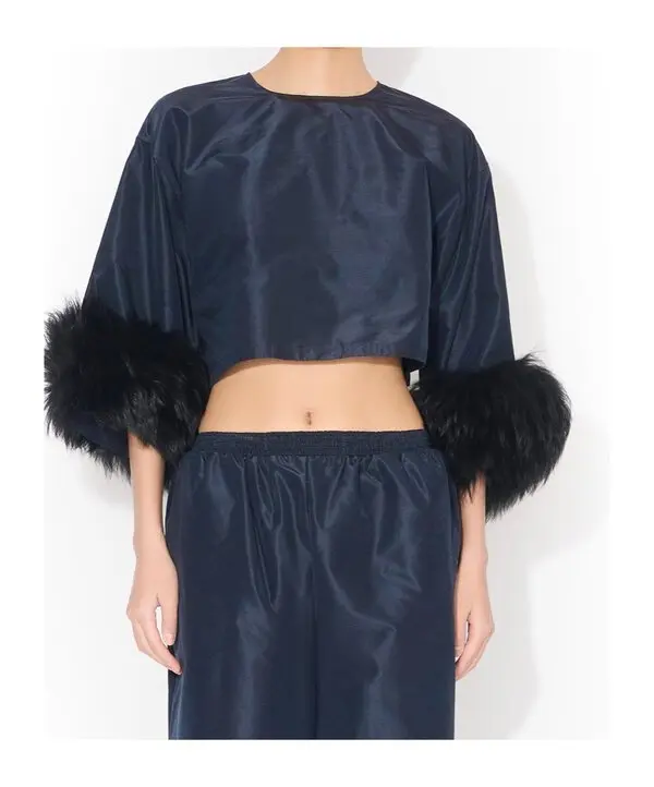 Alaïa Crew Neck Cover-up With Wool Cuffs