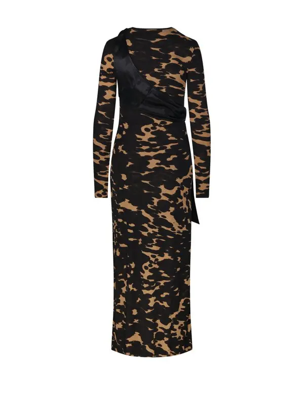 Nanushka Yura Abstract Print Satin Maxi Dress