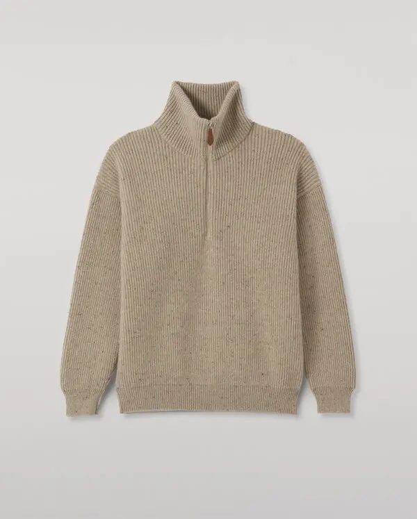 Johnstons Of Elgin Kinnaird Half Zip Donegal Cashmere Jumper