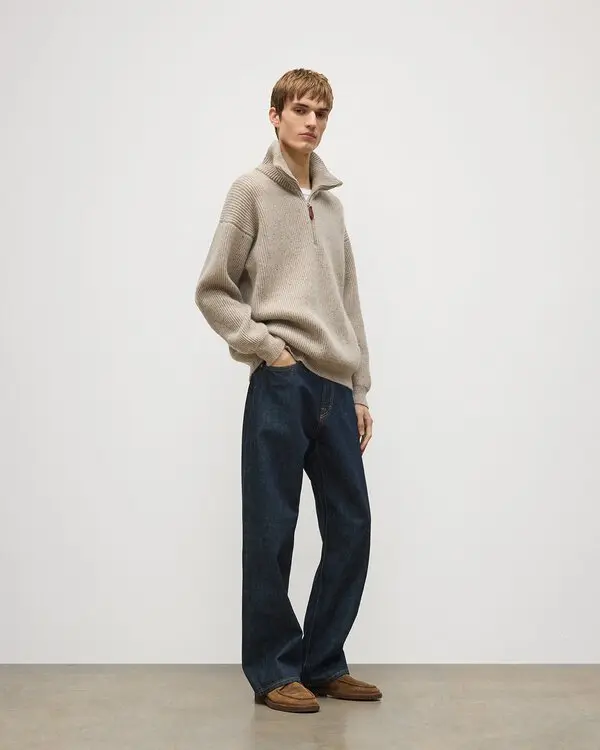 Johnstons Of Elgin Kinnaird Half Zip Donegal Cashmere Jumper