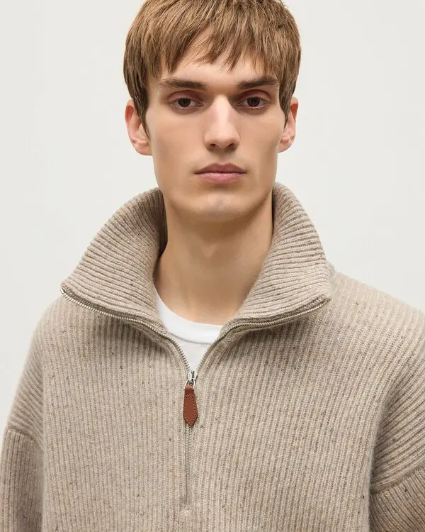 Johnstons Of Elgin Kinnaird Half Zip Donegal Cashmere Jumper
