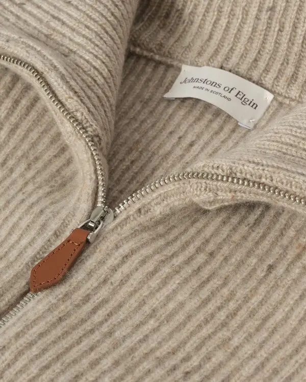 Johnstons Of Elgin Kinnaird Half Zip Donegal Cashmere Jumper