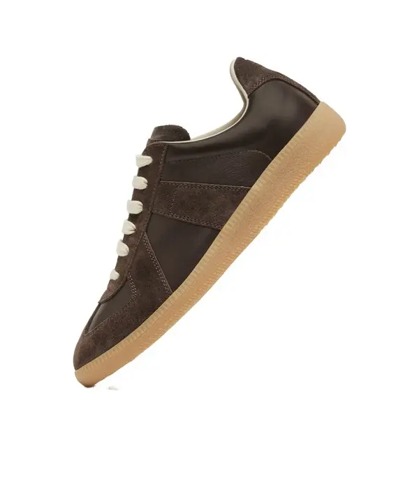 MAISON MARGIELA Replica Sneakers In Nappa Leather And Suede - Brown