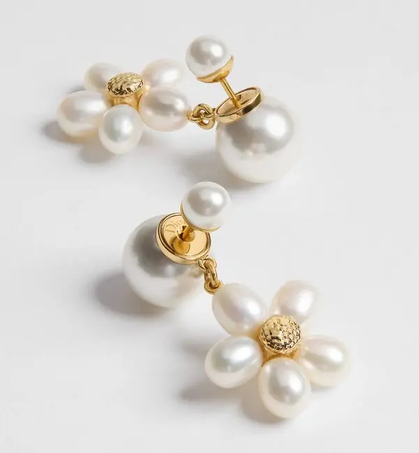 Dior Riviera Tribales" Earrings With Pearl Embellishments