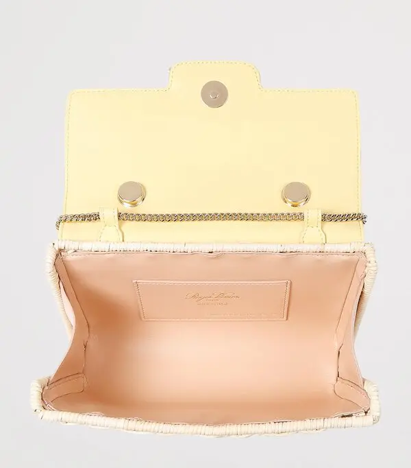 ROGER VIVIER Mini Rattan Top-handle Bag With Crystal Embellishment