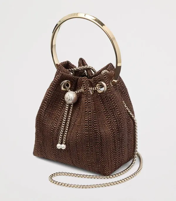 JIMMY CHOO Bon Bon Woven Top Handle Bag