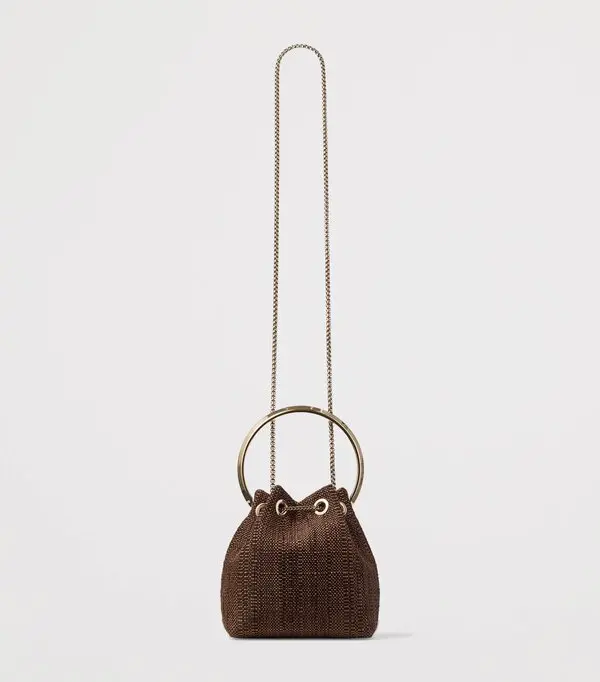 JIMMY CHOO Bon Bon Woven Top Handle Bag