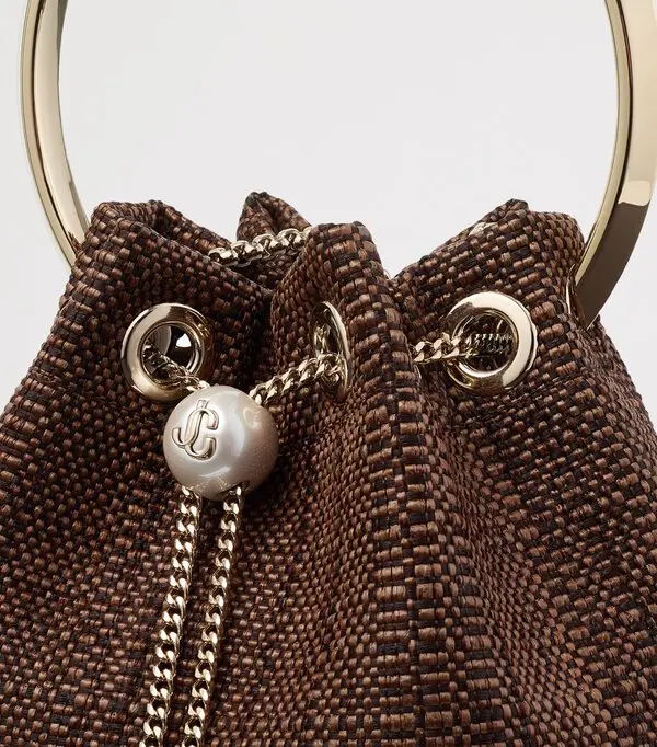 JIMMY CHOO Bon Bon Woven Top Handle Bag