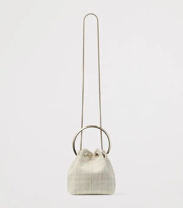 JIMMY CHOO Bon Bon Woven Top Handle Bag