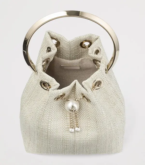 JIMMY CHOO Bon Bon Woven Top Handle Bag