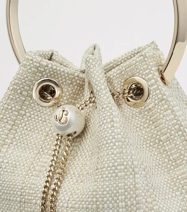 JIMMY CHOO Bon Bon Woven Top Handle Bag