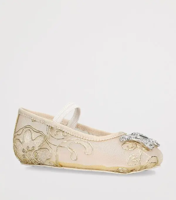 ARUNA SETH Embroidered Butterfly Ballet Flats