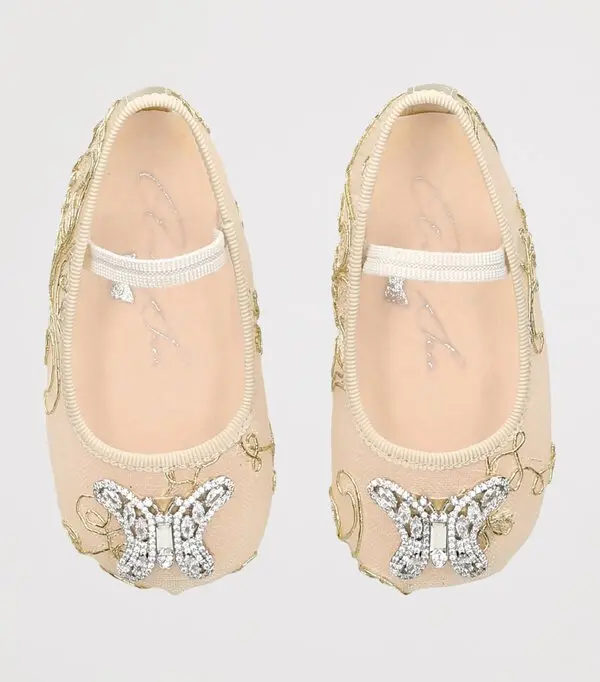 ARUNA SETH Embroidered Butterfly Ballet Flats