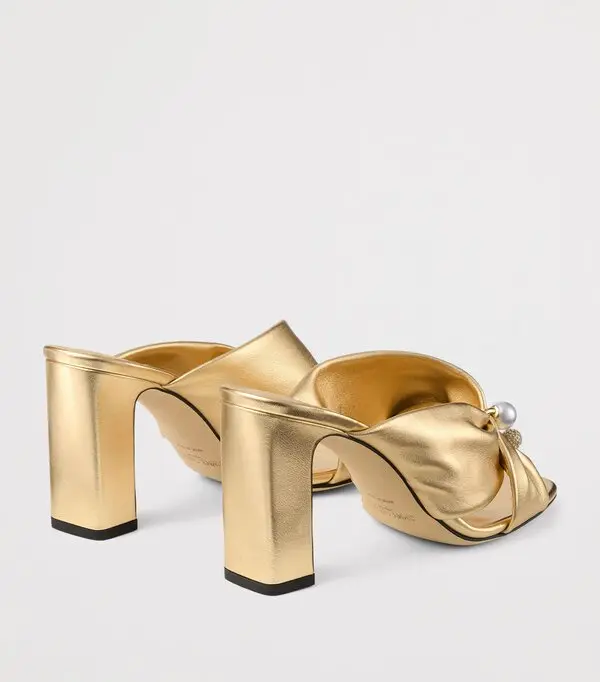 JIMMY CHOO Rafi 85 Metallic Leather Heeled Sandals