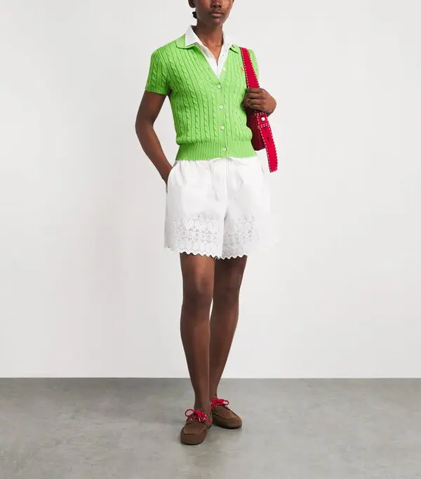 Polo Ralph Lauren Cable Knit Collared Cardigan - Green
