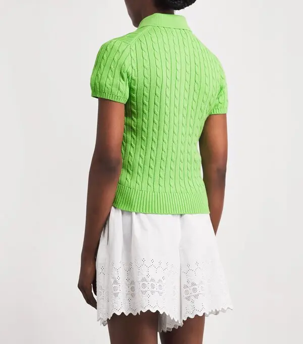 Polo Ralph Lauren Cable Knit Collared Cardigan - Green