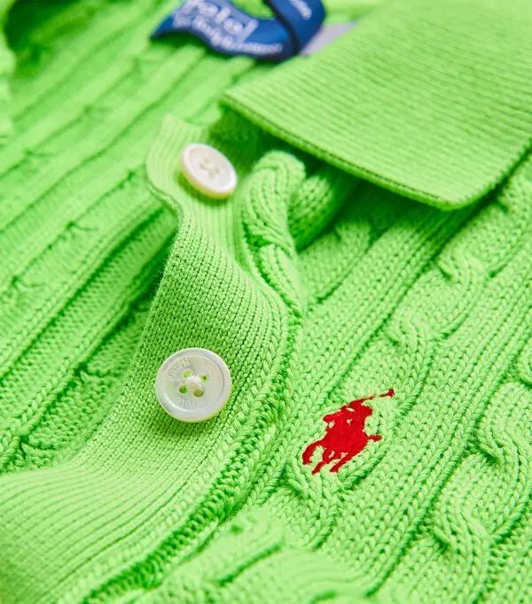 Polo Ralph Lauren Cable Knit Collared Cardigan - Green