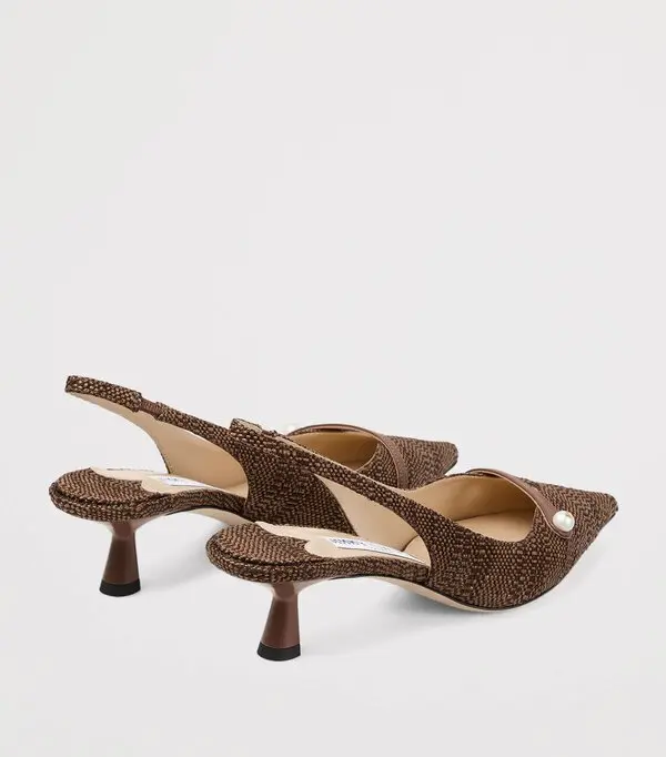 JIMMY CHOO Amita 45 Woven Slingback Pumps