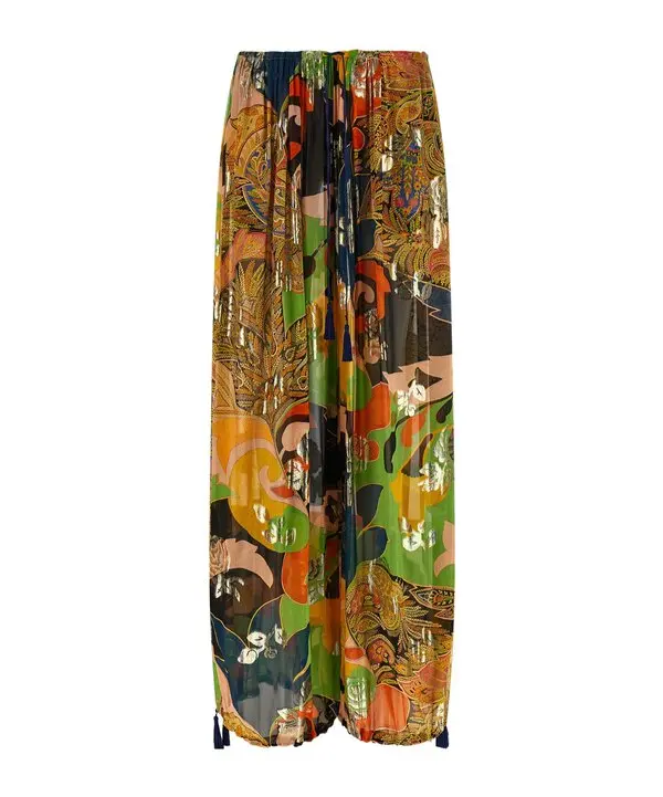 Etro Paisley Metallic Wide-leg Pants - Multicolor
