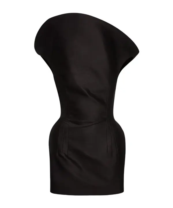 Magda Butrym Sculpted Cotton Mini Dress - Black