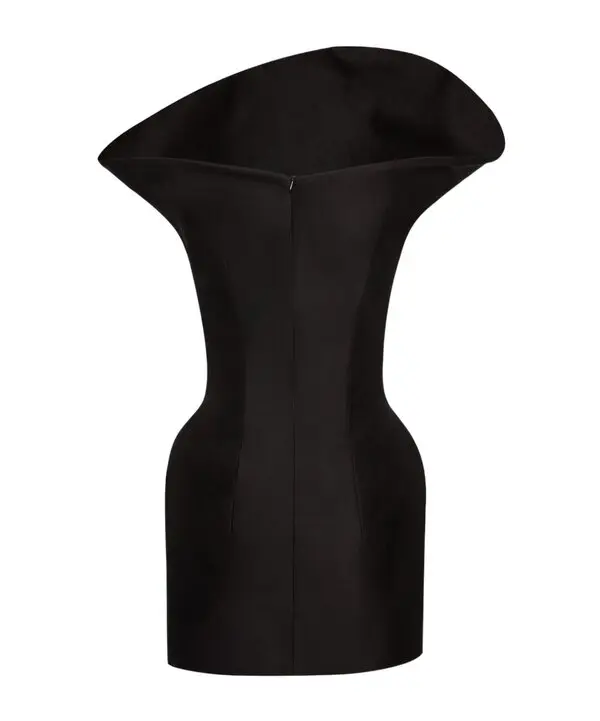 Magda Butrym Sculpted Cotton Mini Dress - Black