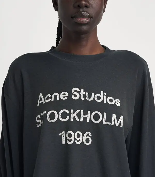 Acne Studios Long Sleeve Logo T-shirt - Black