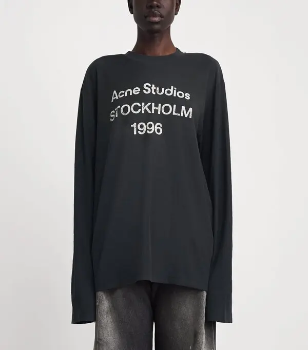 Acne Studios Long Sleeve Logo T-shirt - Black