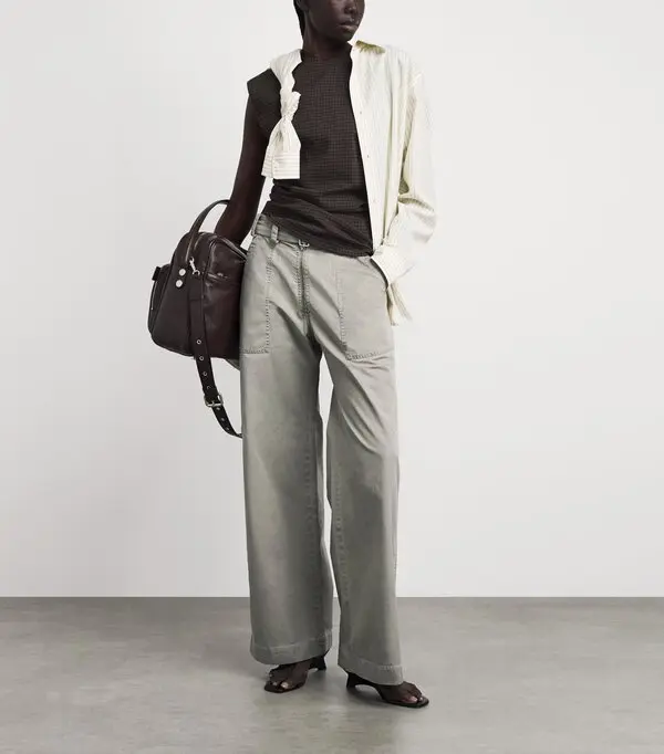 Acne Studios Belted Wide-leg Trousers - Beige