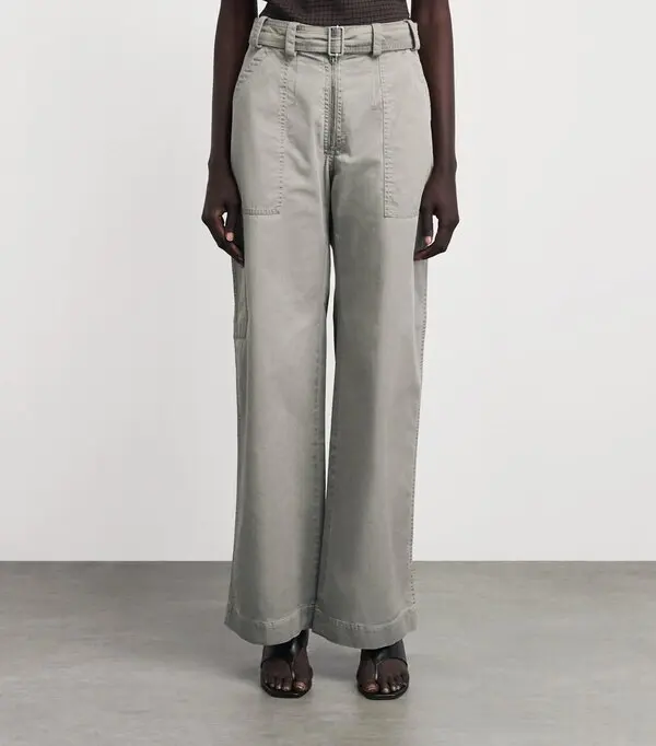 Acne Studios Belted Wide-leg Trousers - Beige