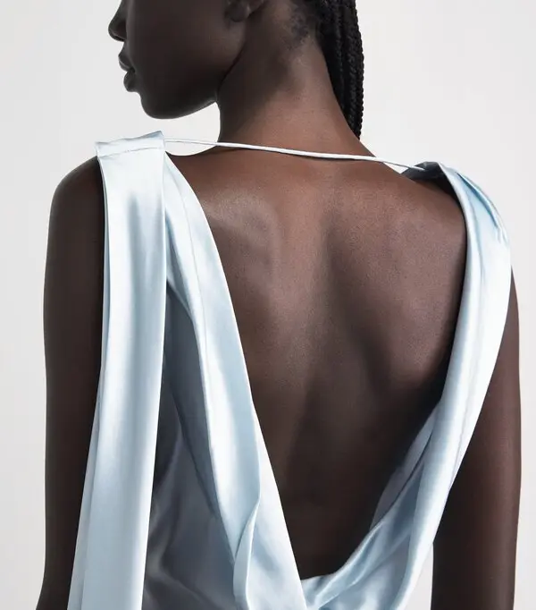 Acne Studios Silk Drape-neck Midi Dress