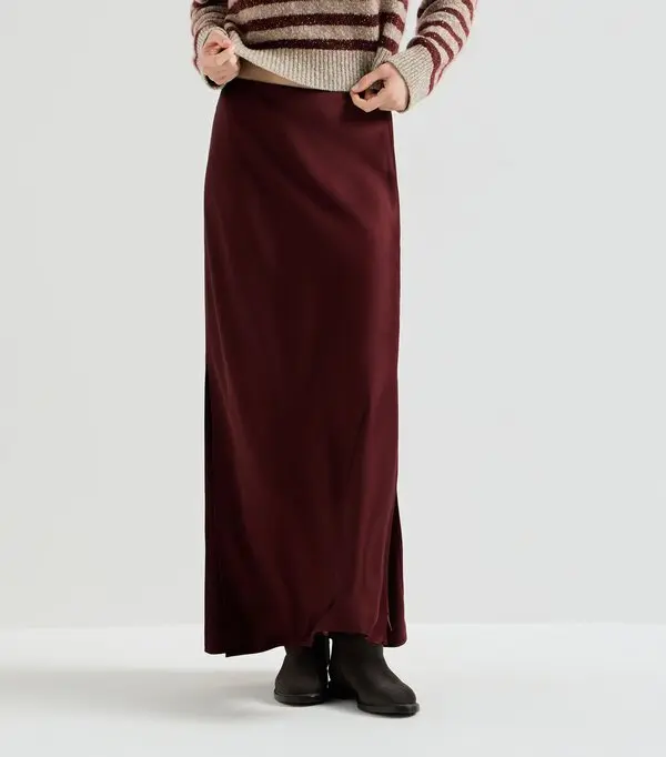 Brunello Cucinelli Satin Maxi Skirt