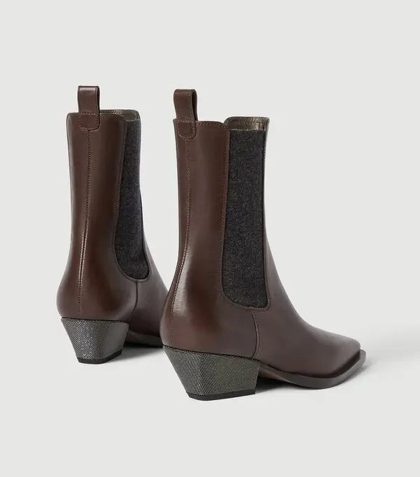 Brunello Cucinelli Leather Chelsea Boots