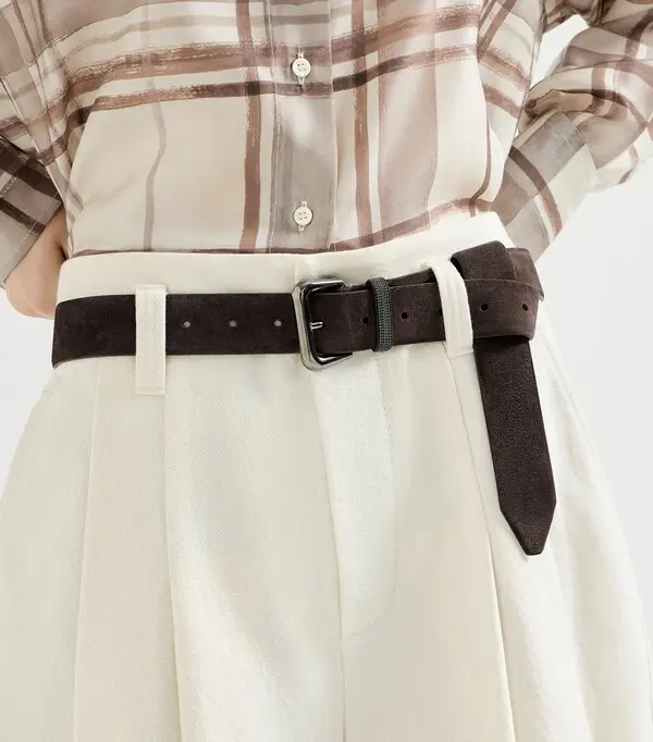 Brunello Cucinelli Suede Monili Belt