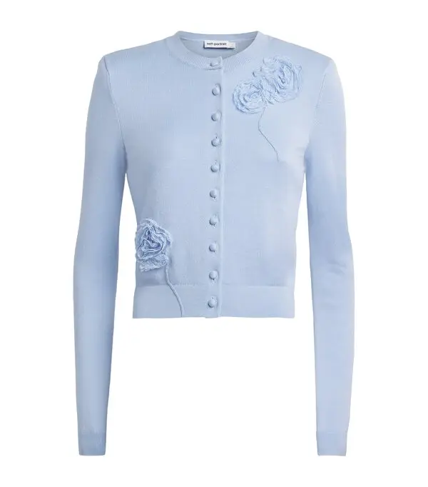 SELF-PORTRAIT Lace Floral Embroidered Cardigan
