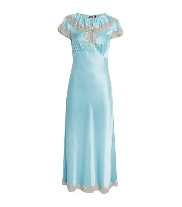 Rixo Lace-trim Vivienne Midi Dress - Blue